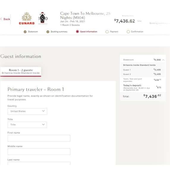 Guide to booking cruises online with Cunard