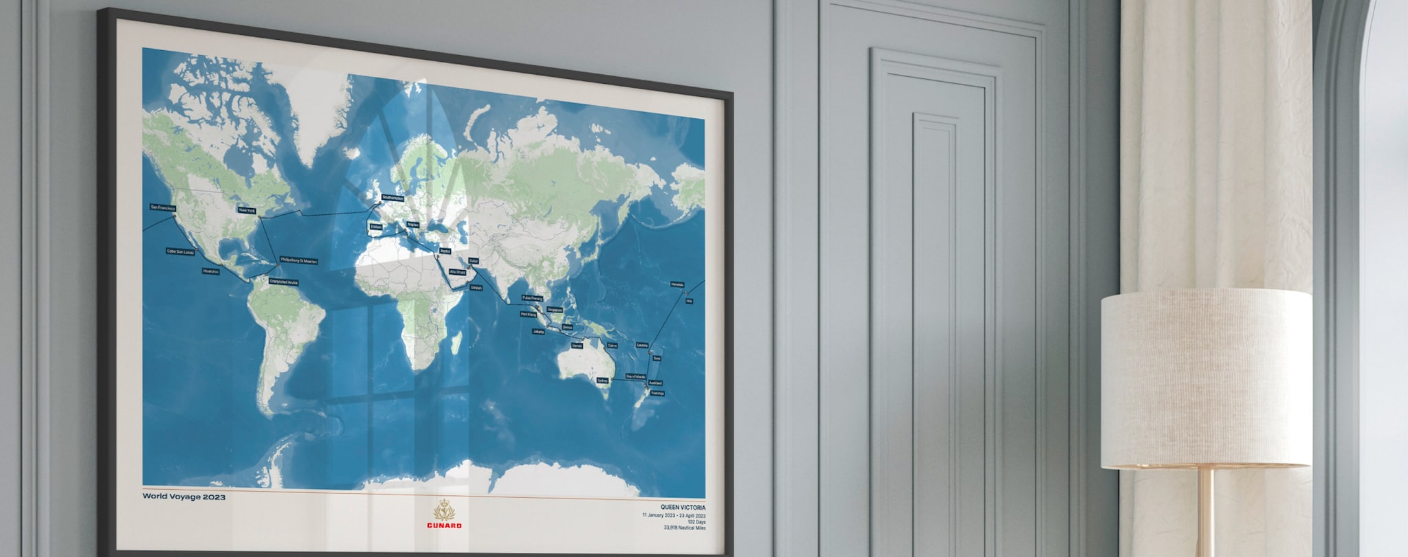 Custom cruise maps | Cunard cruises